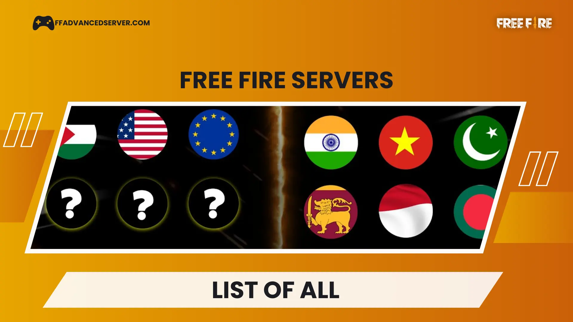 ¿Cuántos servidores de Free Fire existen? Lista completa